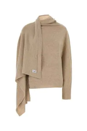 Attico Sand Wool Sweater - Brown