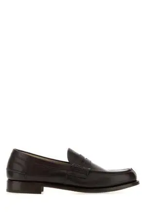 Prada Dark Leather Loafers - Brown