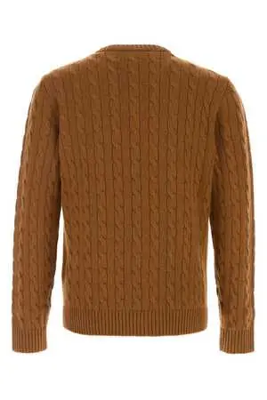 Valentino Garavani Camel Cashmere Cable Knit Sweater