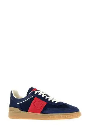 Valentino Garavani Navy Suede Sneakers - Blue