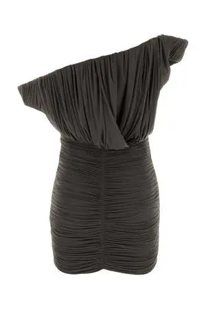 Magda Butrym Ruched One-shoulder Mini Dress