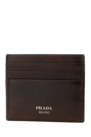 Prada Chocolate Leather Card Holder
