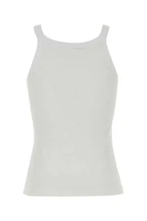 Fendi Stretch Cotton Ribbed Tank Top - White