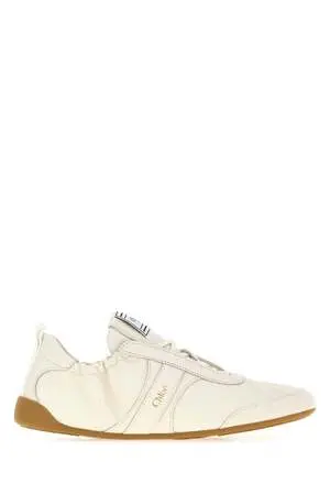 Chloé Ivory Leather Kick Sneakers - White