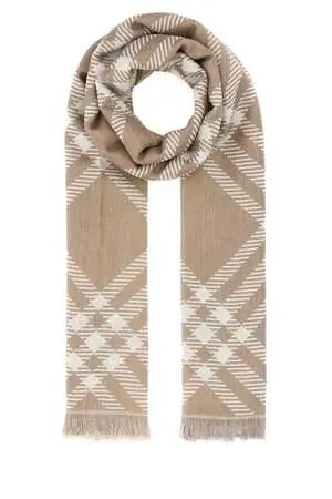 Burberry Embroidered Wool Blend Scarf - Multicolor