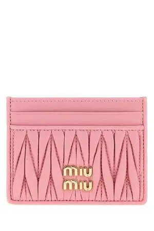 Miu Miu Leather Card Holder - Pink