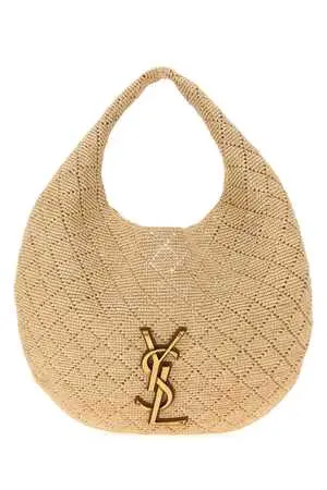 Saint Laurent Raffia Icare Shopping Bag - Brown