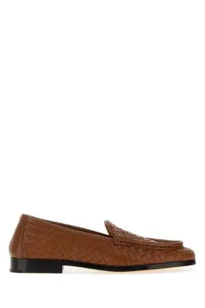 Bottega Veneta Woven Leather Loafers - Brown