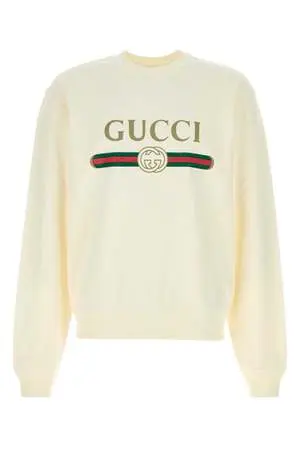 Gucci Ivory Cotton Blend Sweatshirt - White