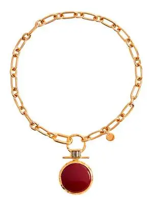 La DoubleJ Energy' Necklace With Chain And Round Pendant In Red Brass - Multicolor