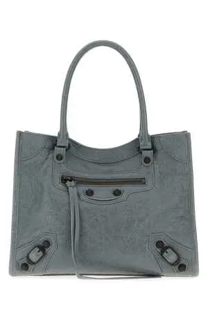 Balenciaga Powder Leather Mini Le City Handbag - Blue