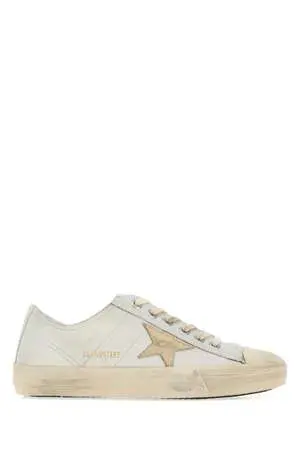 GOLDEN GOOSE White Leather V-star 2 Sneakers - Brown