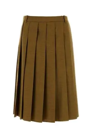 Prada PRADA Khaki Wool Skirt Green