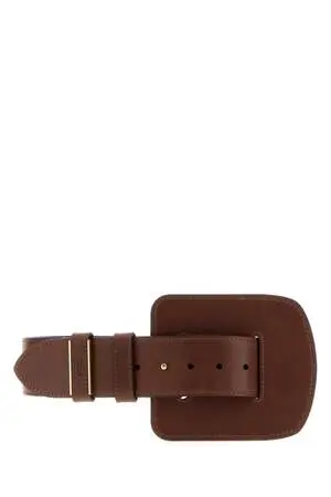 Chloé Leather Belt With Brass Buckle - Multicolor