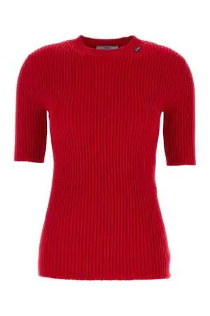 Prada Ribbed Knit Sweater - Red