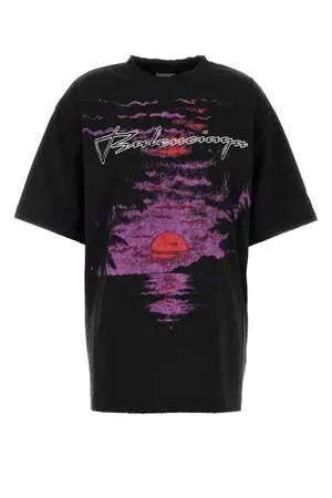 Balenciaga Cotton Oversize T-shirt - Black