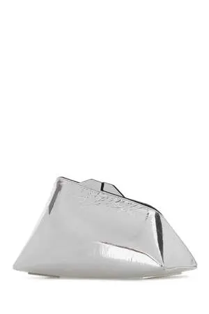 Attico Leather 8.30 Pm Clutch - Silver