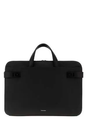 FERRAGAMO Leather Briefcase - Black