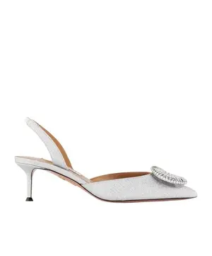 AQUAZZURA 105mm Crystal Embellished Sling Pumps