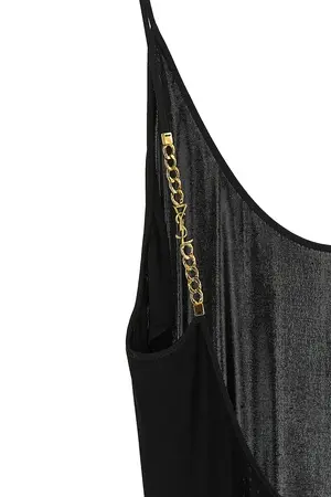 Saint Laurent Backless Maxi Dress With Chain Detail - Black