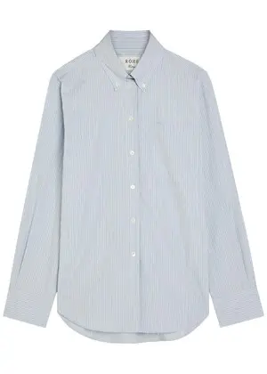 RÓHE Striped Cotton Oxford Shirt - White