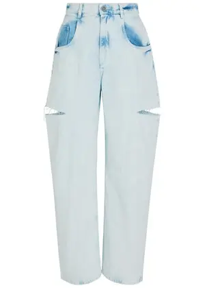MAISON MARGIELA Cut-out Wide-leg Jeans - Light Blue