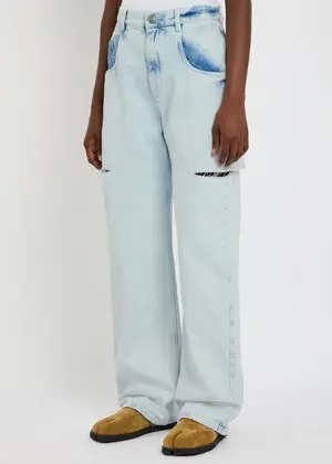 MAISON MARGIELA Cut-out Wide-leg Jeans - Light Blue