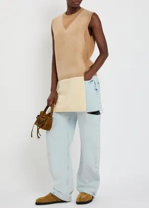 MAISON MARGIELA Cut-out Wide-leg Jeans - Light Blue