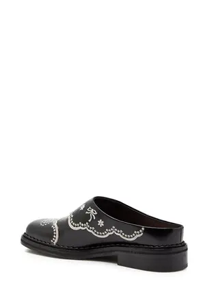 Simone Rocha Embroidered Leather Mules