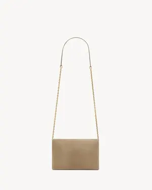 Saint Laurent Cassandre Small Chain Pouch In Suede