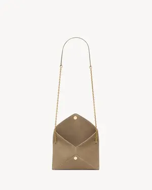Saint Laurent Cassandre Small Chain Pouch In Suede