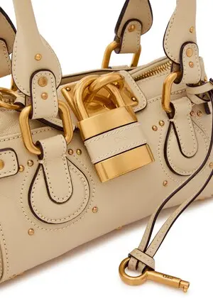 Chloé Paddington Small Grained Leather Shoulder Bag - Cream