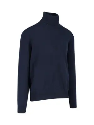 Loro Piana Classic Turtleneck Jumper - Navy Blue