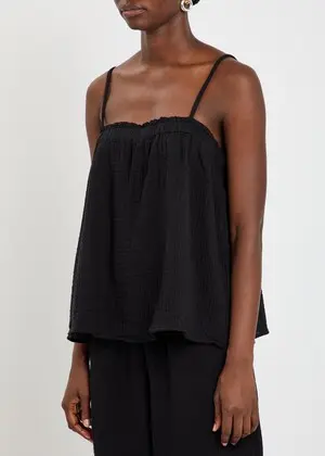Eileen Fisher Organic Cotton Cami Top With Square Neck And Tie Straps
