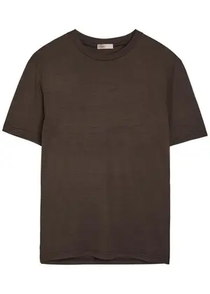 Herno Wool-jersey T-shirt - Dark Brown