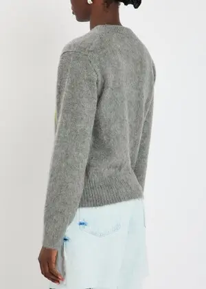 MAISON MARGIELA Floral Intarsia Brushed Wool-blend Jumper
