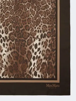 Max Mara Printed Silk Scarf Caramel