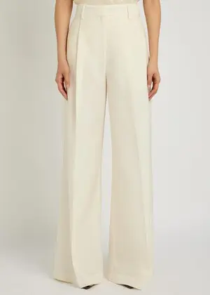 HEIRLOME Laurence Wide-leg Wool And Silk-blend Trousers