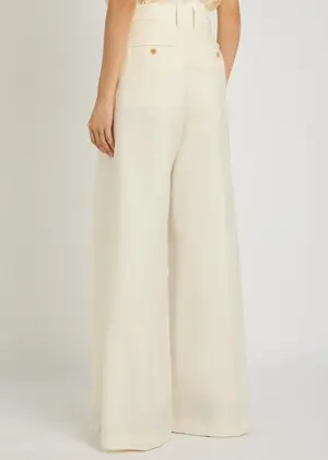 HEIRLOME Laurence Wide-leg Wool And Silk-blend Trousers