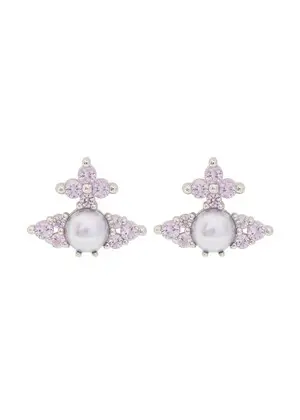 VIVIENNE WESTWOOD Vivienne Westwood Feodora Embellished Orb Stud Earrings Silver