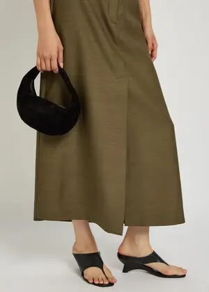 HEIRLOME Lara Wool And Silk-blend Midi Skirt