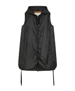 Max Mara Sleeveless Hooded Puffer Jacket - Black