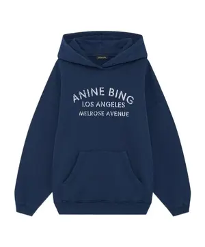 ANINE BING Harvey Long Sleeved Hoodie - Navy Blue