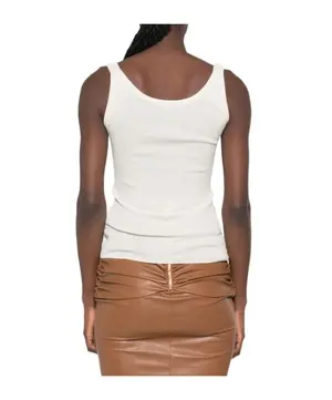 Elisabetta Franchi Ribbed-knit Logo-patch Vest