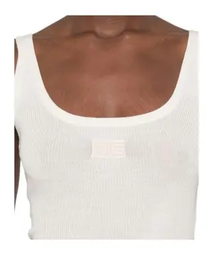 Elisabetta Franchi Ribbed-knit Logo-patch Vest