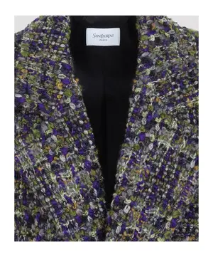 Saint Laurent Long-sleeve Blazer With Notch Lapels - Purple