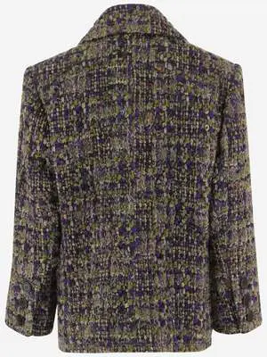 Saint Laurent Long-sleeve Blazer With Notch Lapels - Purple
