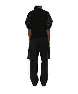 Sacai Crew Neck Short Sleeve Sweatshirt With Zip Pocket