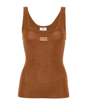 Elisabetta Franchi Ribbed-knit Tank Top - Brown