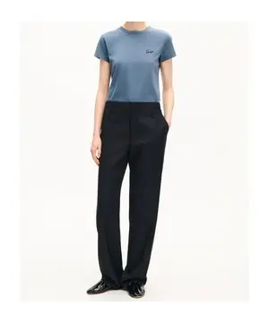 Kenzo Signature Embroidered Cotton T-shirt - Blue